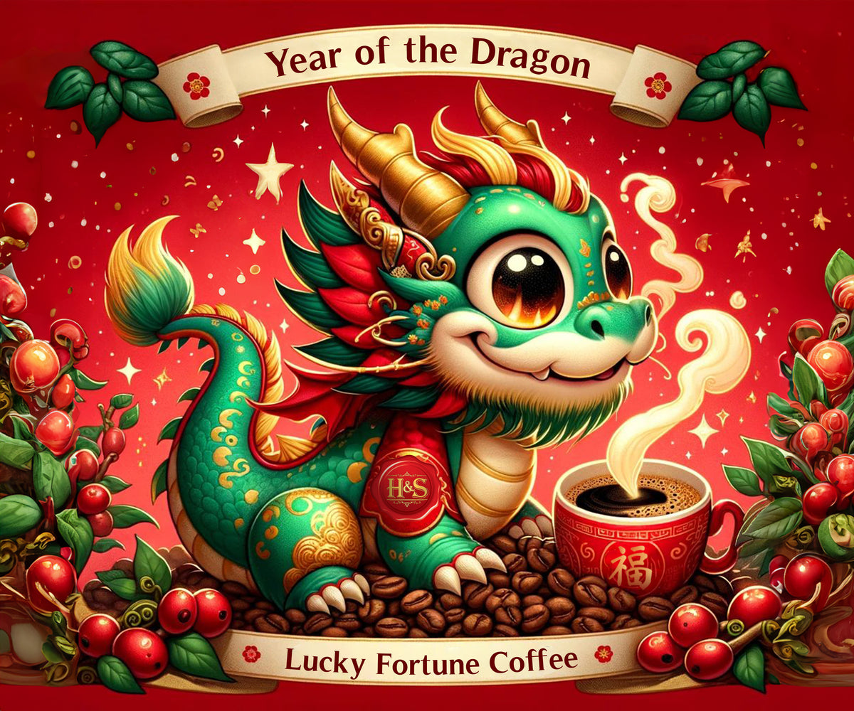 Year of the Dragon Lucky Fortune Coffee (Set of 20 ready to brew bags ...
